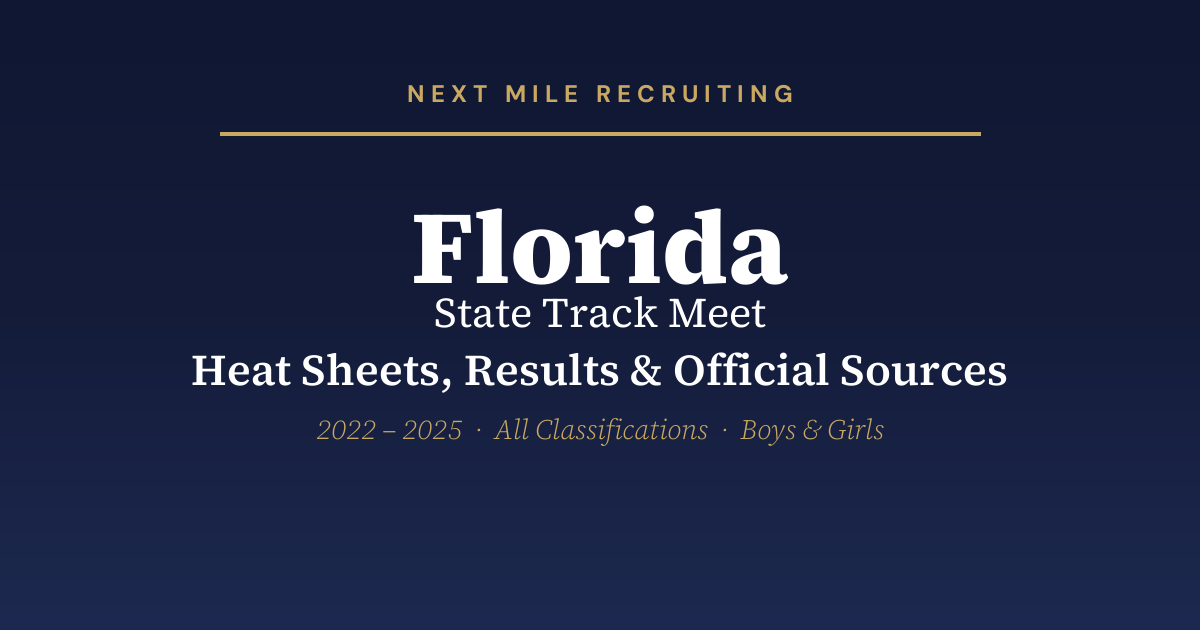 Florida State Track Heat Sheets & Results 2022–2025 | Next Mile Recruiting